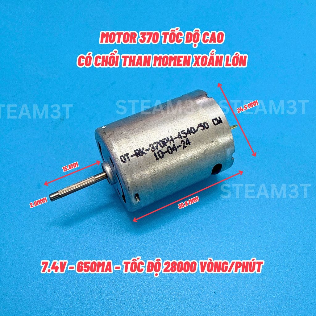 Motor 370 RC tốc độ cao 7.2V - 12V tốc độ cao 50000 RPM dùng pin cho xe ...