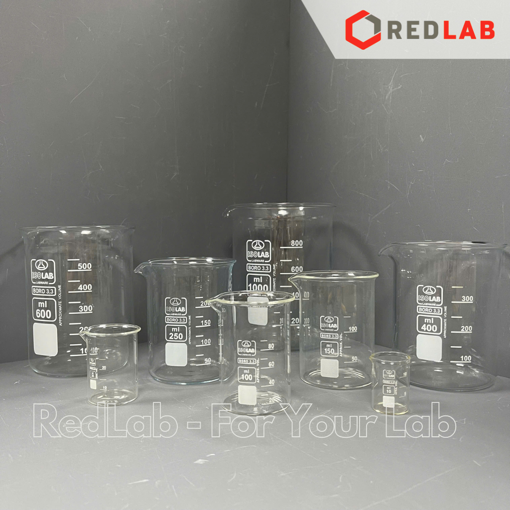 Cốc thủy tinh thấp thành ISOLAB 10 25 50 100 150 250 400 600 ml 1L 2L ...