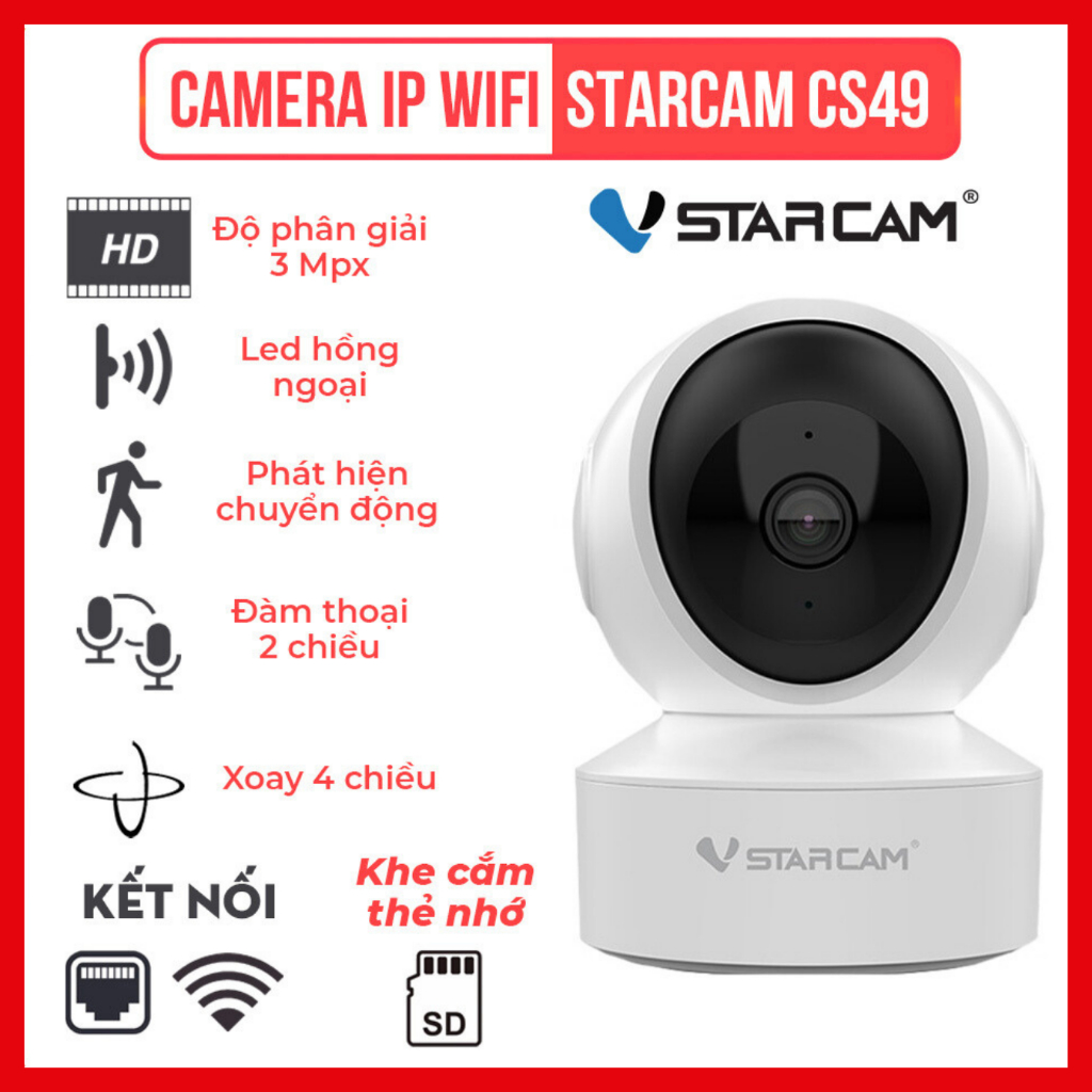 Camera Wifi VSTARCAM CS49 3MP Chính Hãng – Quay Quét 360°, Đàm Thoại 2 ...