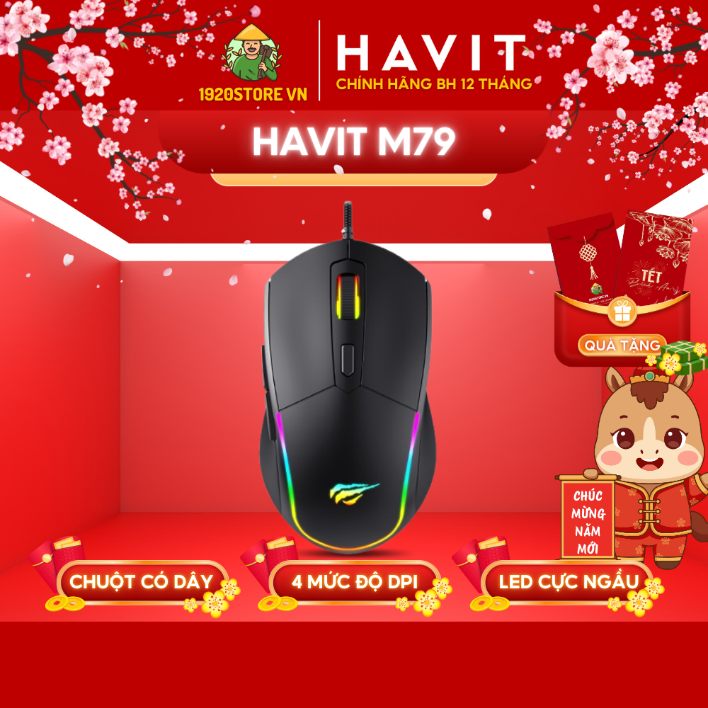 Chuột Gaming HAVIT M79, Đèn RGB, Tích Hợp 6 Nút Điều Chỉnh + 4 Chế Độ ...