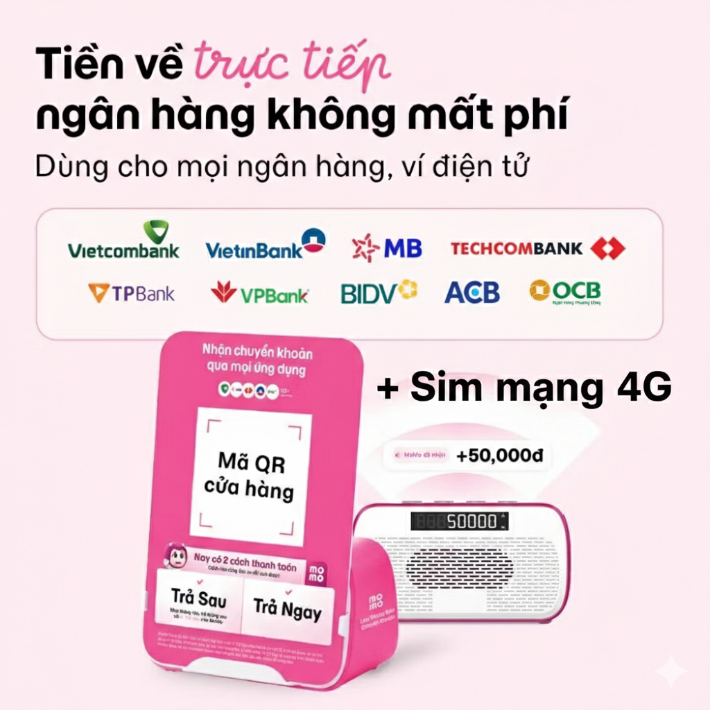 [Combo loa + Sim 4G] Loa thông báo chuyển khoản Momo - Phù hợp cửa hàng ...