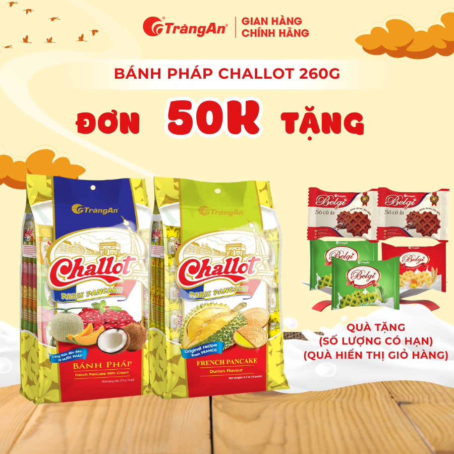 Combo 2 túi bánh Pháp Challot hỗn hợp 260g, giòn xốp, thanh mát vị trái ...