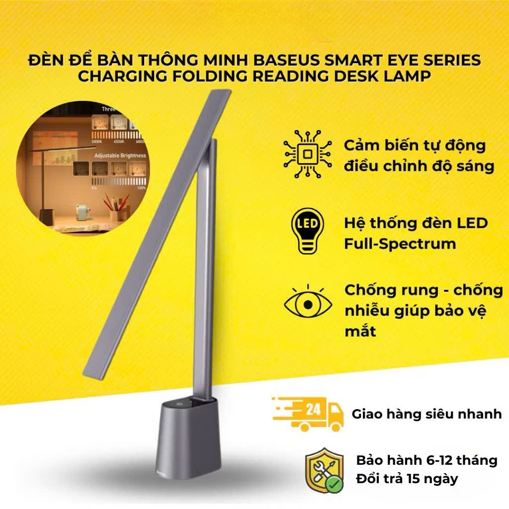 Đèn để bàn thông minh Baseus Smart Eye Series Charging Folding Reading ...