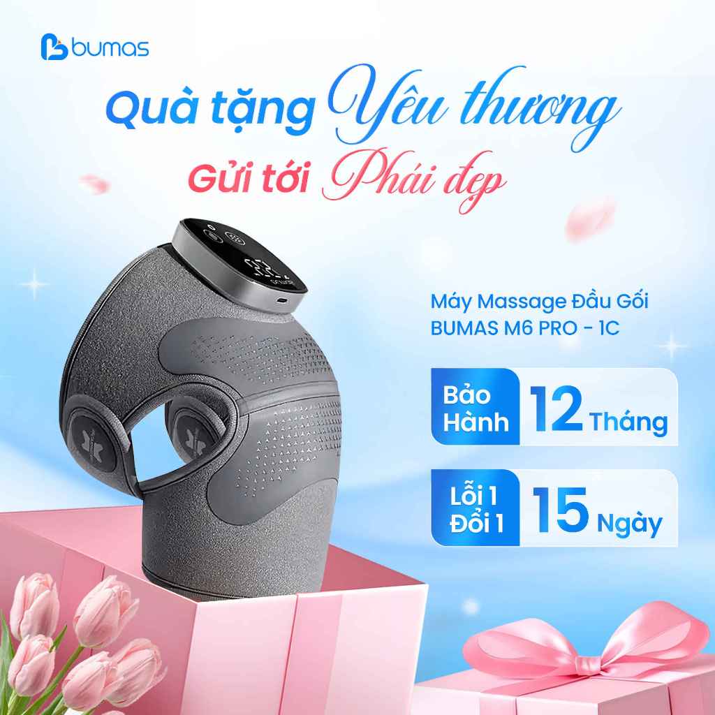 [Set Quà] Máy Massage Đầu Gối BUMAS M6 Pro - Chườm Nóng, Massage 3 Chế ...