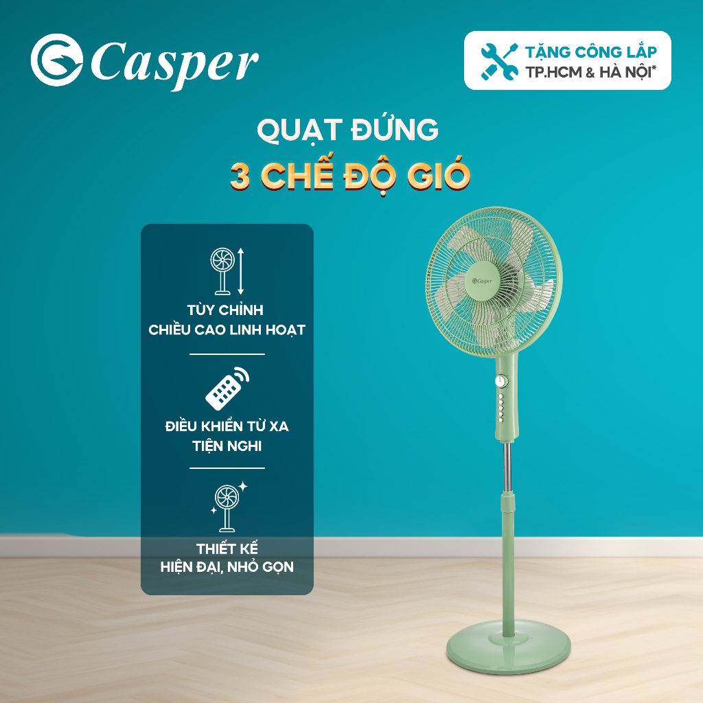 [KHÔNG GIAO MIỀN TRUNG] Quạt cây đứng Casper F-E16G1 với 4 tốc độ gió ...