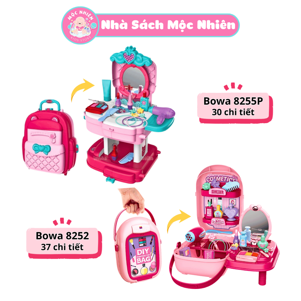Bộ đồ chơi nhập vai BOWA - Bộ balo trang điểm 37 món hoặc Cặp trang ...