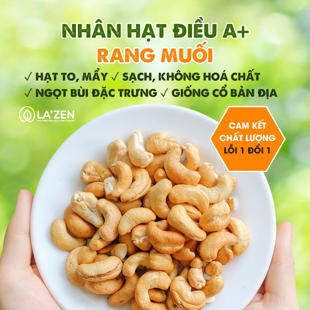 Hạt điều Bình Phước đã bóc vỏ, LOẠI A+ rang muối 250gr/500gr, hàng ...