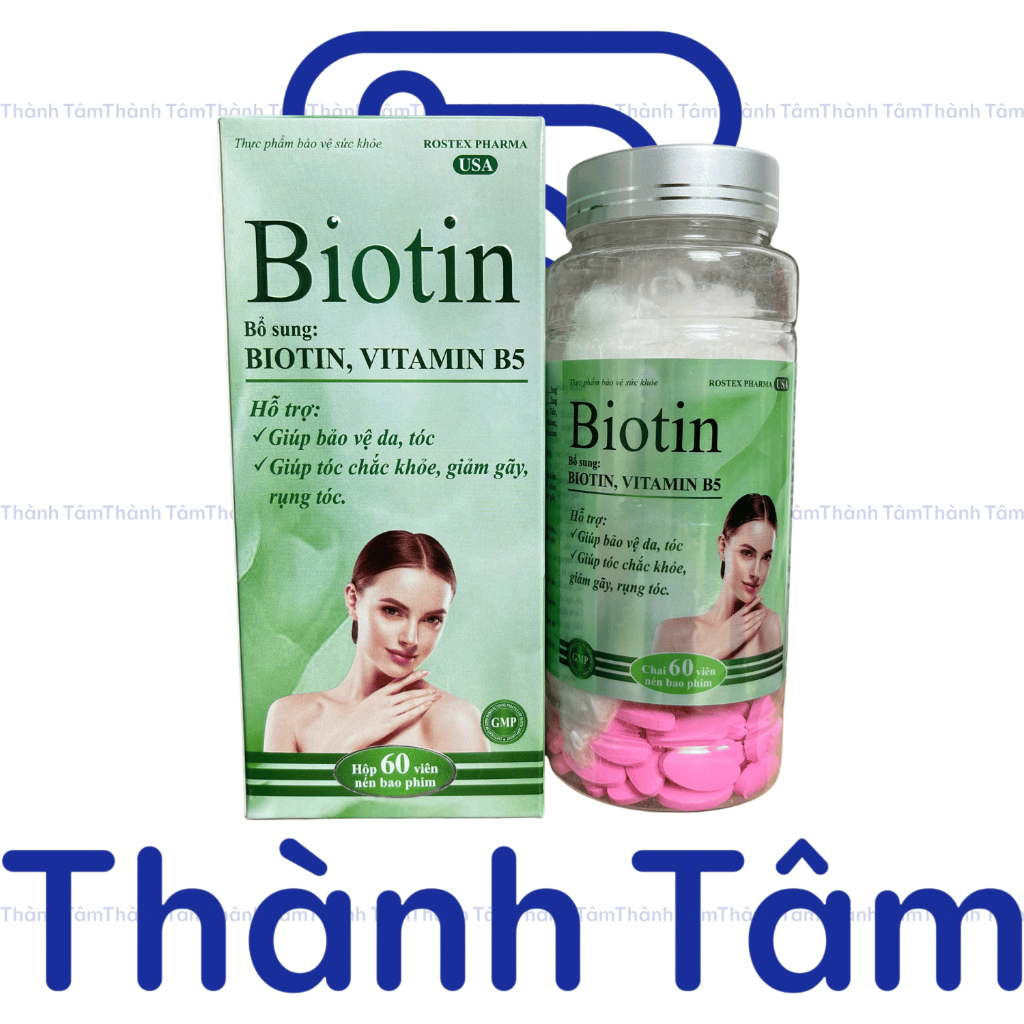 ( Xanh ) Viên uống BIOTIN CHAI 60V bổ sung biotin, vitamin B5 giúp giảm ...