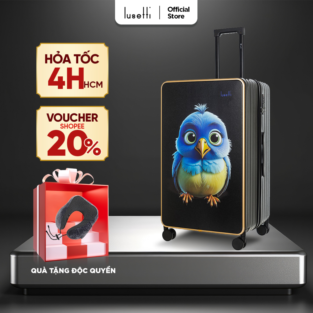 Vali Du Lịch Lusetti MH084 BIRD Size21/Size25/Size29 Nhựa ABS Cao Cấp ...