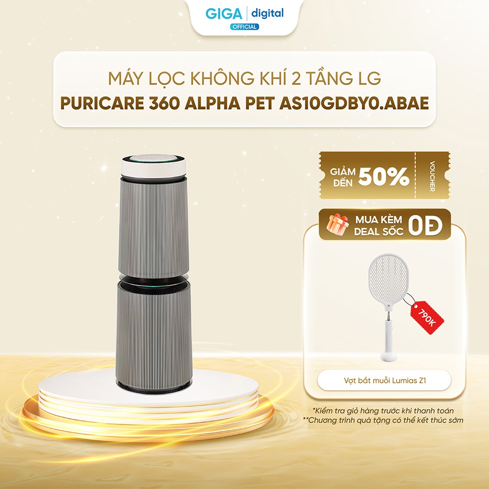 Máy lọc không khí 2 tầng LG PuriCare 360 Alpha PET AS10GDBY0.ABAE ...