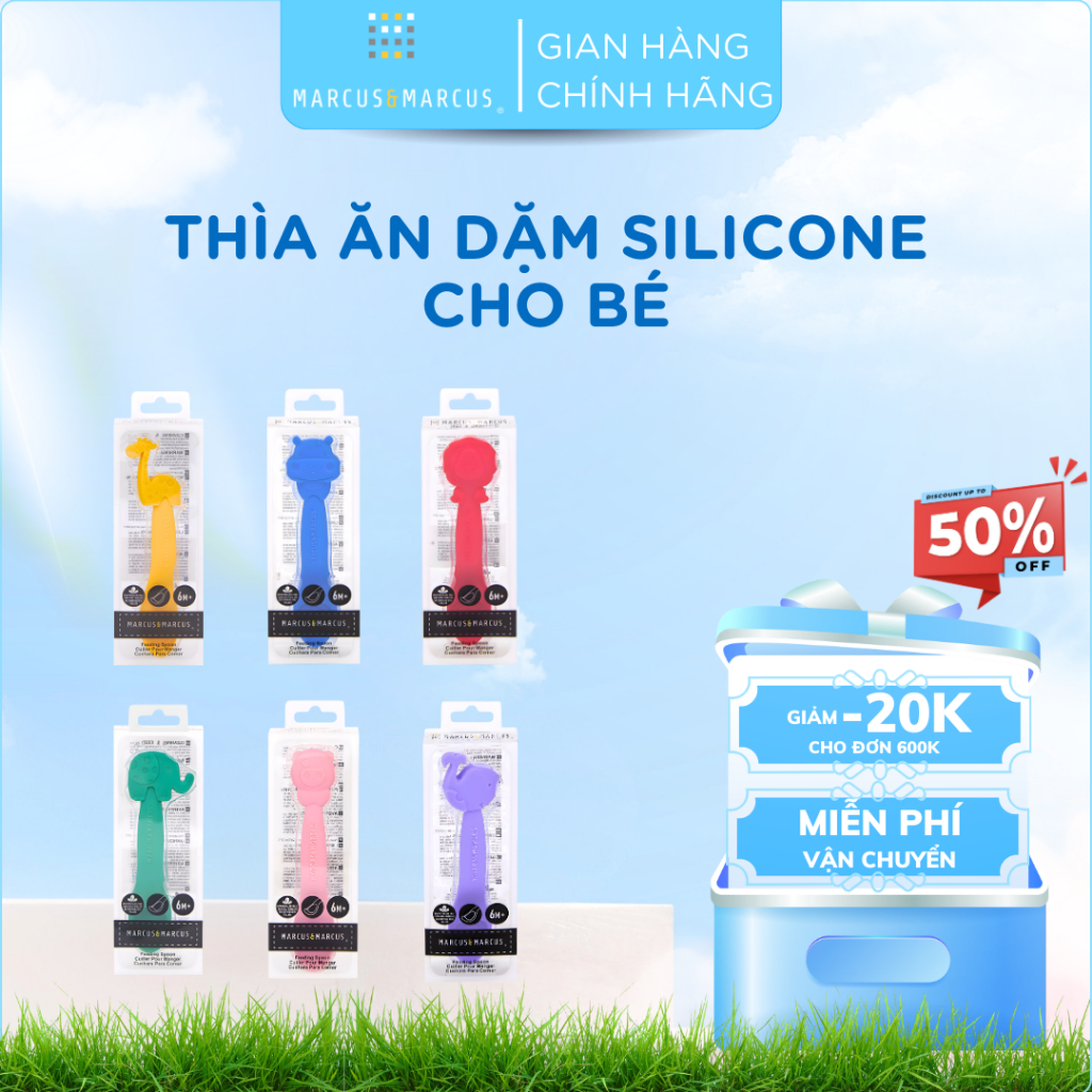 Thìa Ăn Dặm Silicon Marcus & Marcus Cho Bé Từ 6 Tháng | Shopee Việt Nam