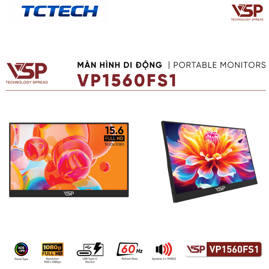 Màn Hình Di Động Portable VSP VP1560FS1 (15.6inch / IPS / ELED / FHD ...