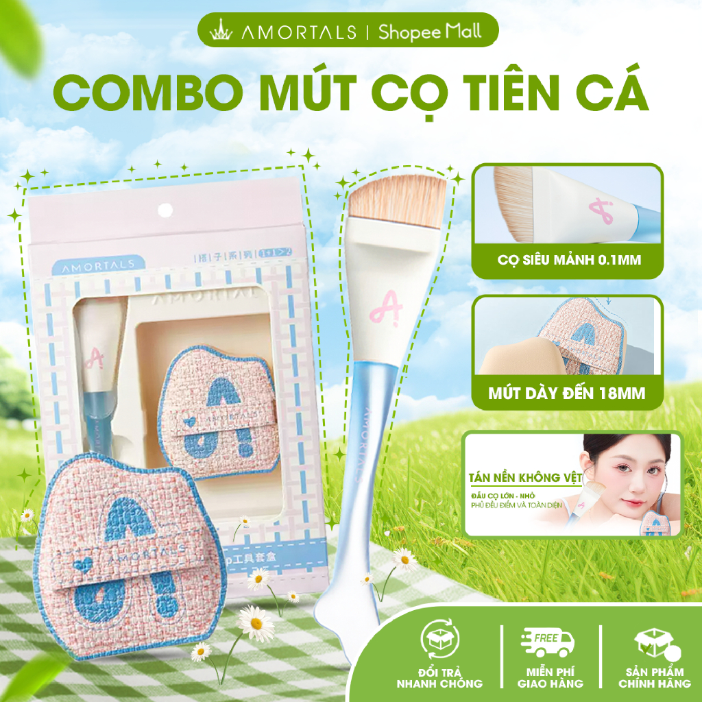 《Amortals》Combo Cọ Mút Tán Kem Nền Amortals Cọ Trang Điểm Cá Nhân Tiên ...