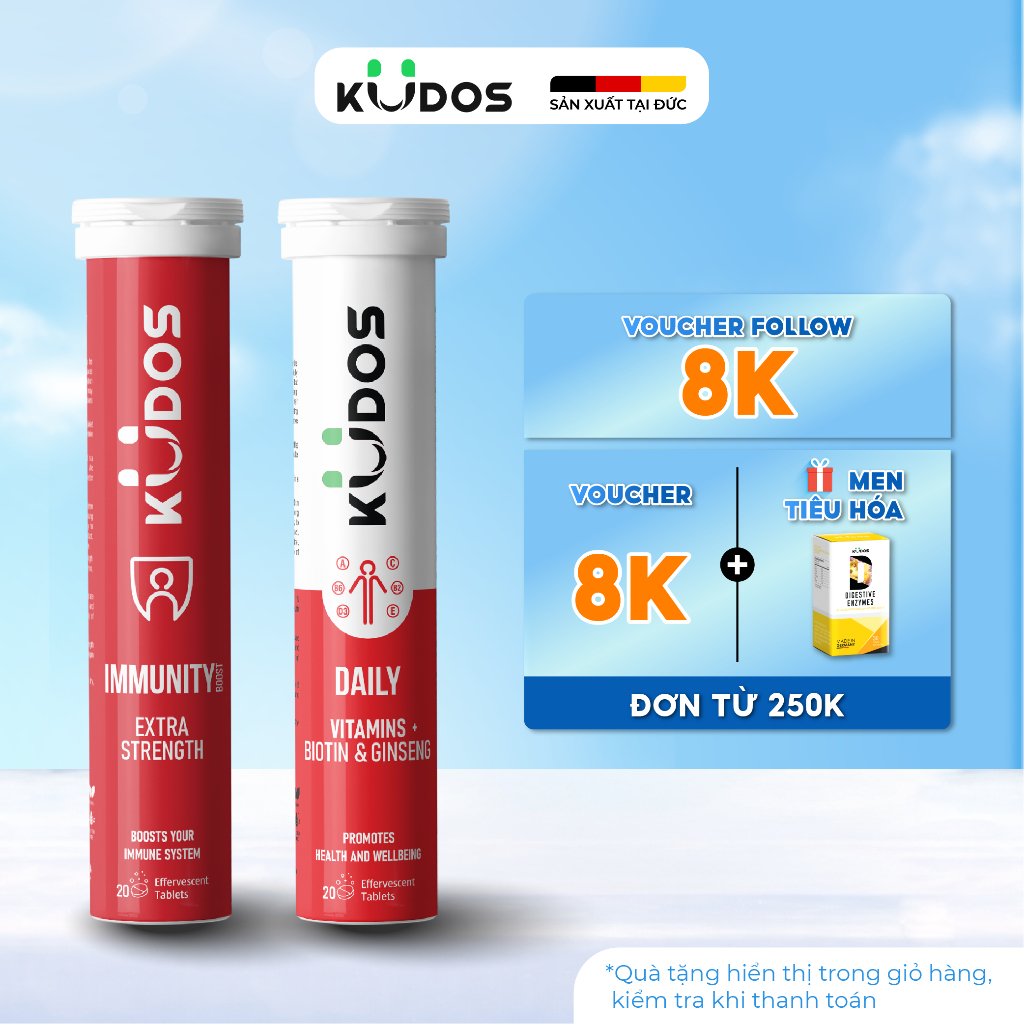 Combo Thực phẩm bảo vệ sức khỏe KUDOS IMMUNITY + KUDOS DAILY (20 viên ...