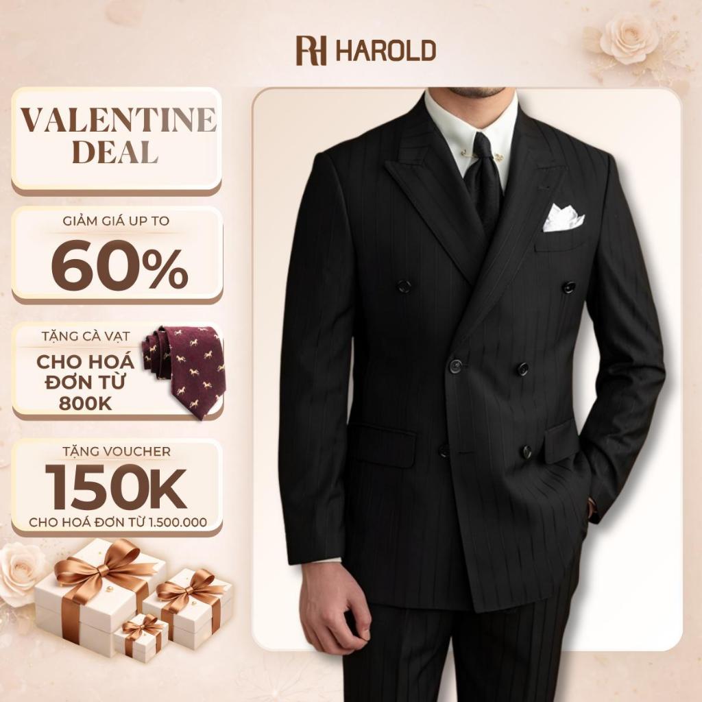 Bộ Suit Birmingham Đen Sọc Ẩn Harold Cao Cấp Công Sở Sang Trọng, Độ Bền ...
