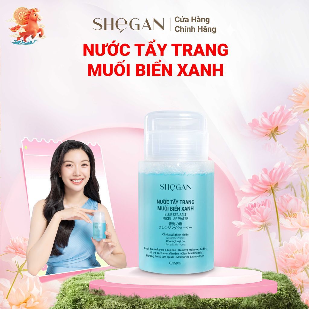 SHeGAN Nước Tẩy Trang Muối Biển Xanh 150ml - Làm Sạch Lớp Trang Điểm ...