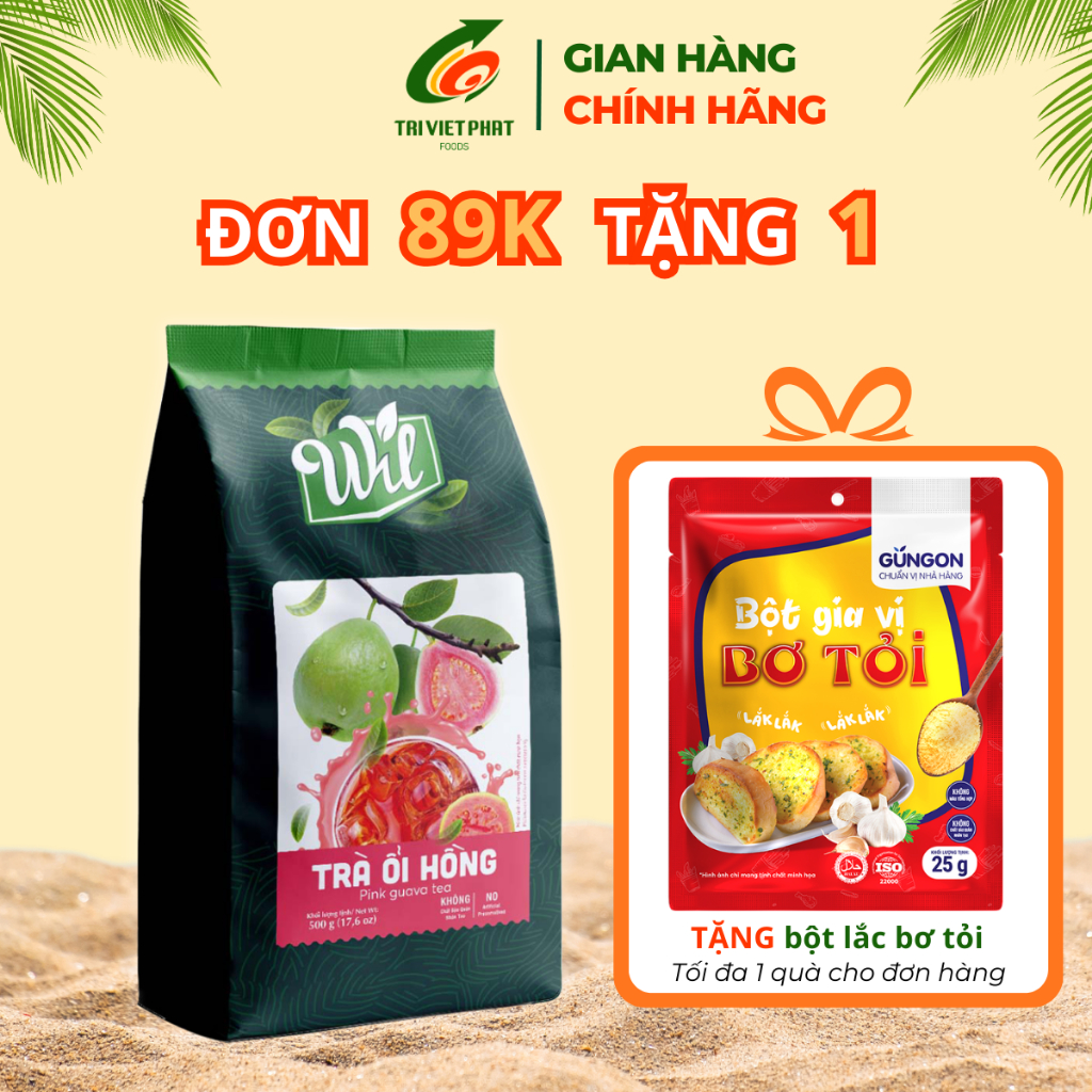 Bột trà ổi hồng nguyên liệu pha chế trà trái cây tươi Wil hòa tan 500g ...