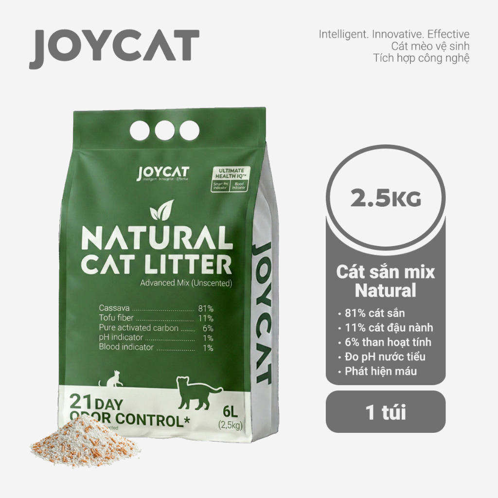 Cát Sắn Natural Advanced JOYCAT (Túi 2.5kg / 6L) - Cát Vệ Sinh Cho Mèo ...