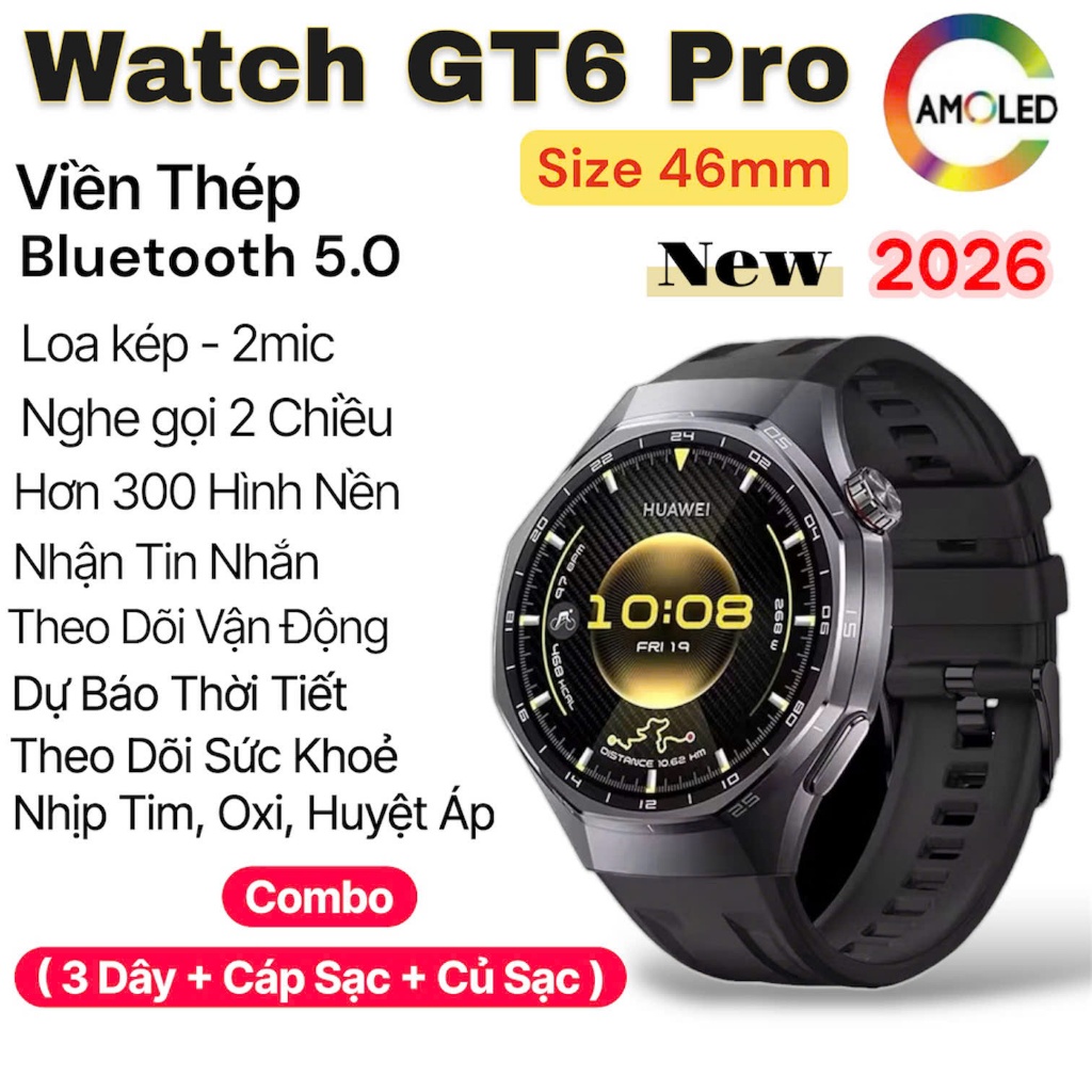 ( New GT6 Pro ) Đồng Hồ Thông Minh GT6 Pro ( Sk53 ), Nhận Tin Nhắn ...