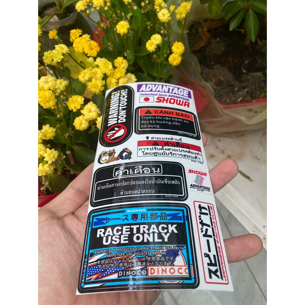 Sét tem logo warning don’t touch, advantage showa, cảnh báo… | Shopee ...