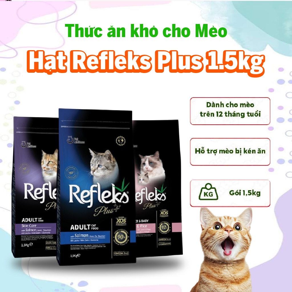 Hạt cho mèo refleks , hạt refleks túi 1,5Kg cho mèo tiết niệu tiêu búi ...