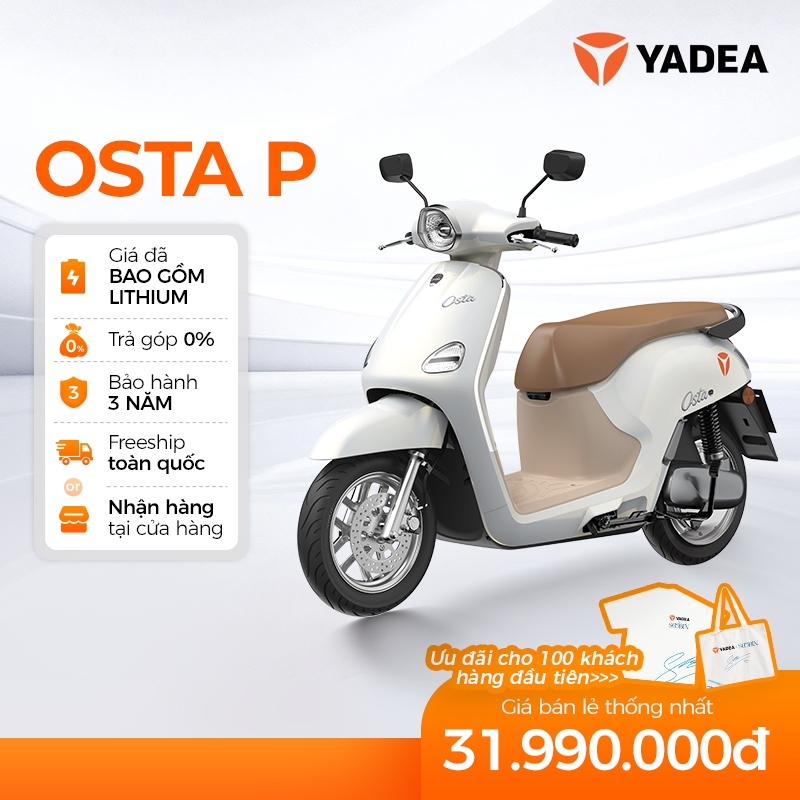 [TRẢ GÓP 0%] Xe Máy Điện Thông Minh Yadea OSTA P 180KM 1 Lần Sạc - Bảo ...
