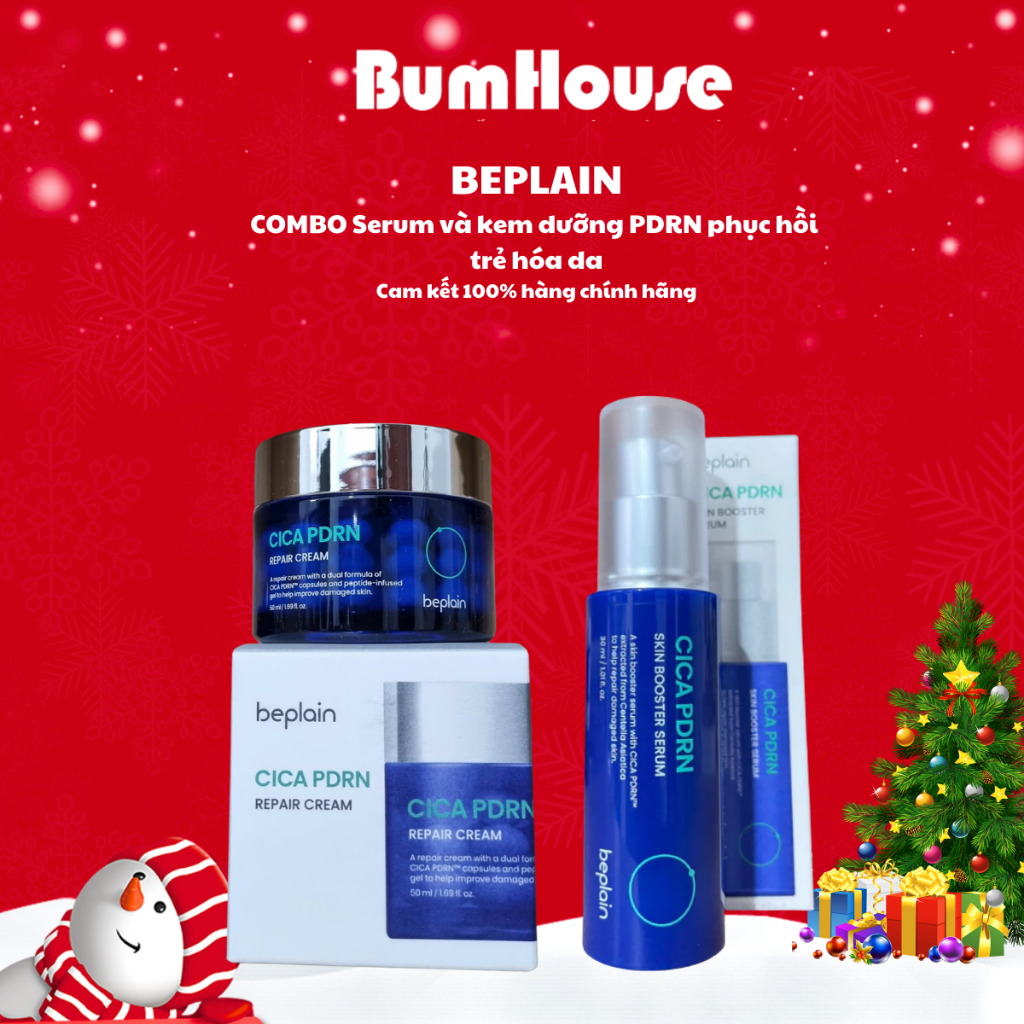 COMBO Beplain Tinh chất Cica PDRN Skin Booster Serum 30ml & Kem Dưỡng ...