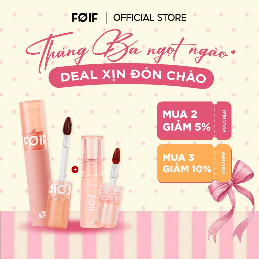 Combo 2 Son Kem Lì FOIF Daily Velvet Tint 3g + Mini FOIF Velvet Tint ...