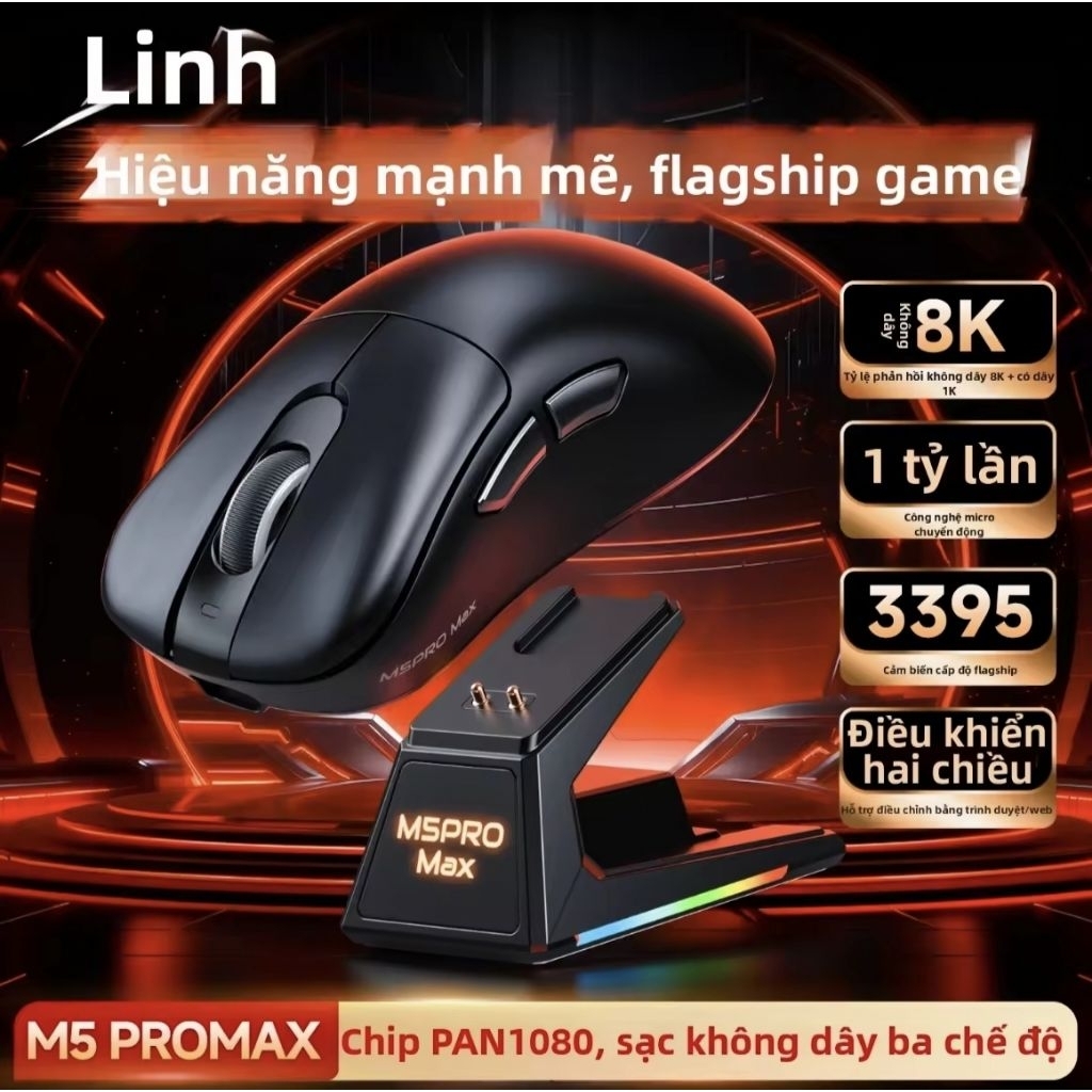 Chuột Lingbao M5 Promax chuyên gaming 3 chế độ NEW | Shopee Việt Nam