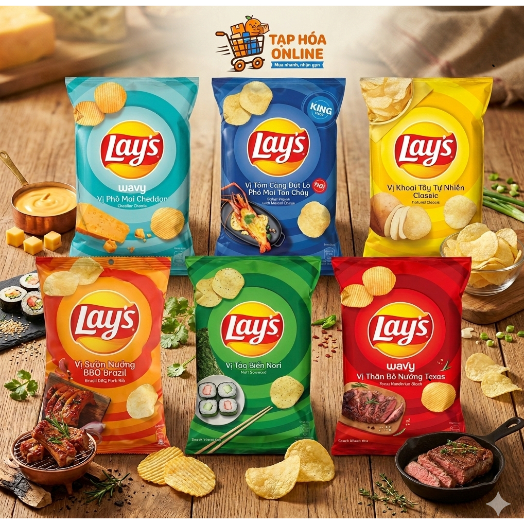 Lay’s - Snack Khoai Tây Chính Hãng, Giá Tốt, Đảm Bảo 丨 Shopee Việt Nam