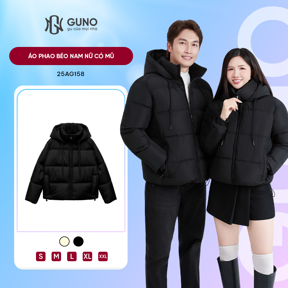 Áo Phao Béo Siêu Nhẹ Nam Nữ GUNO Chần Bông Cao Cấp Có Mũ Giữ Ấm Mùa ...
