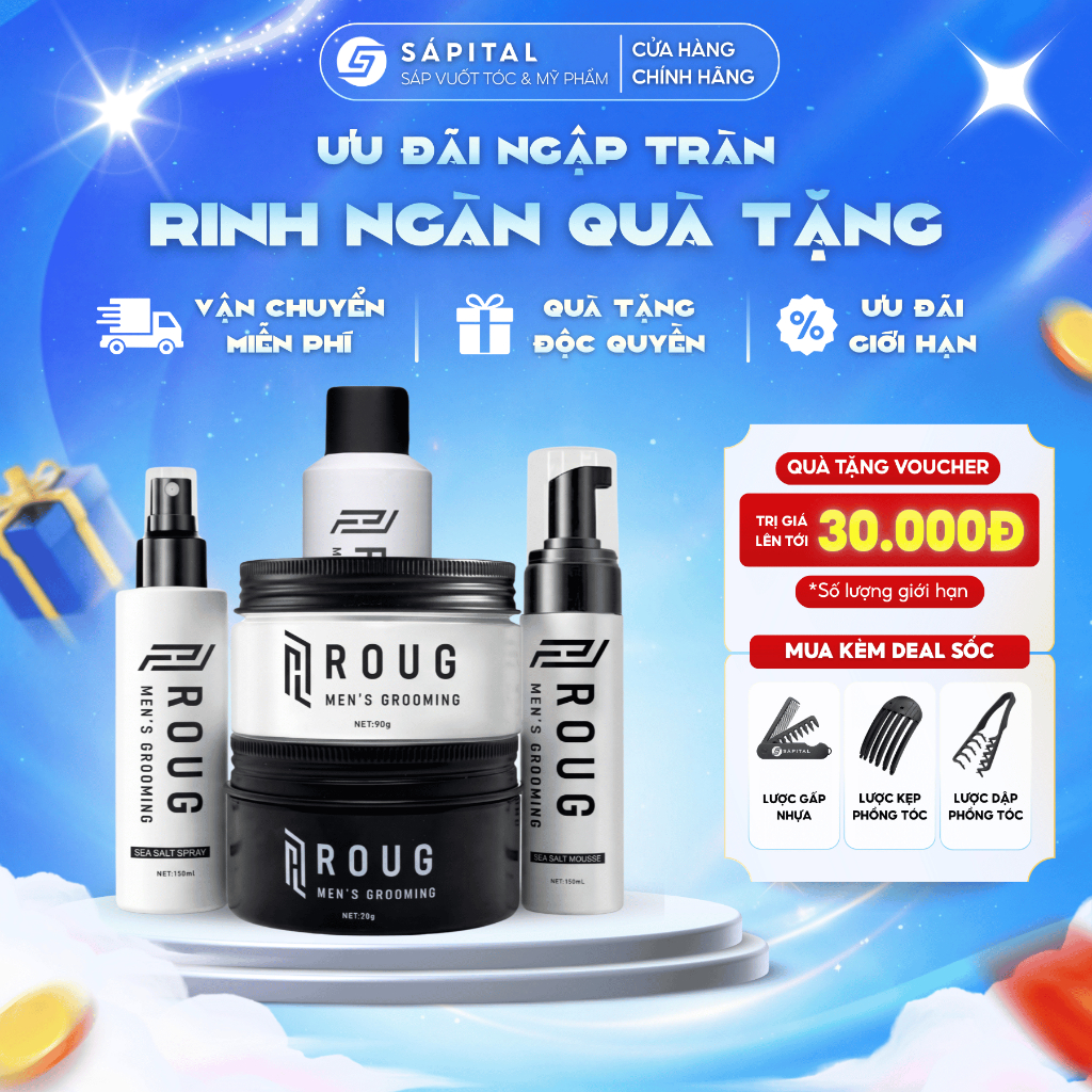[VERSION 4] Full Line ROUG MEN'S GROOMING - Sáp/Xịt tạo phồng/Bọt/Gôm ...