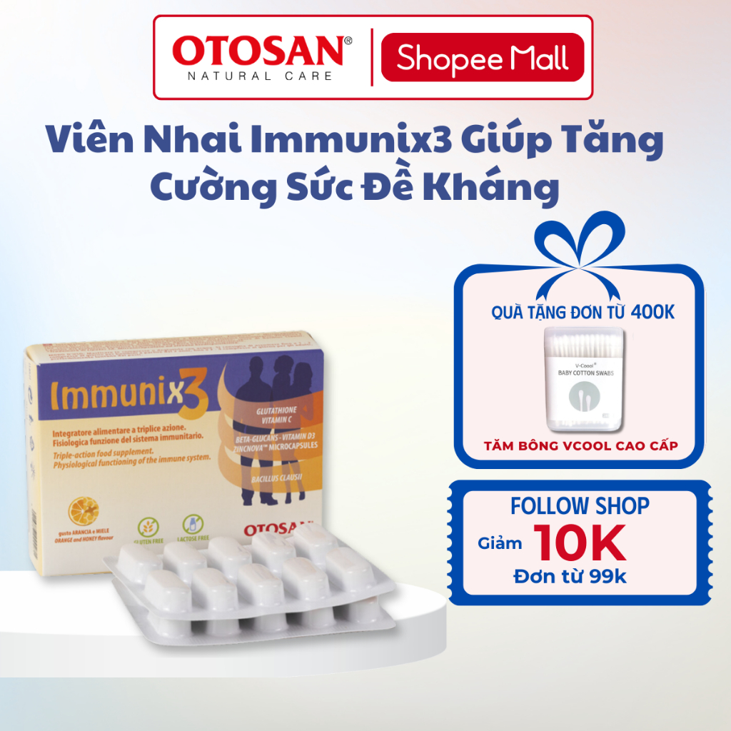 Viên Nhai Immunix3 OTOSAN Giúp Tăng Cường Sức Đề Kháng, Hỗ Trợ Miễn ...