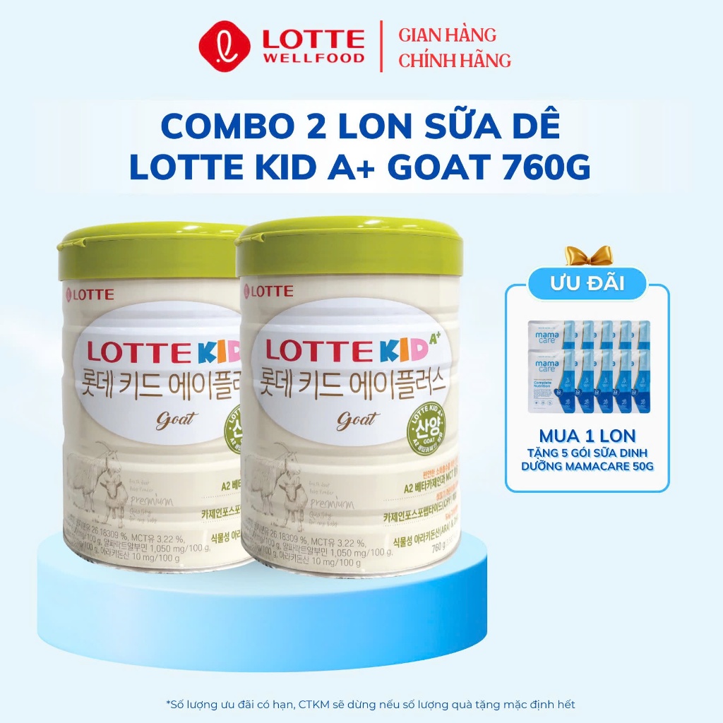 ComBo 2 Lon Sữa Dê Bổ Sung Canxi Lotte Kid A+ Hàn Quốc Sữa Bột Giúp ...