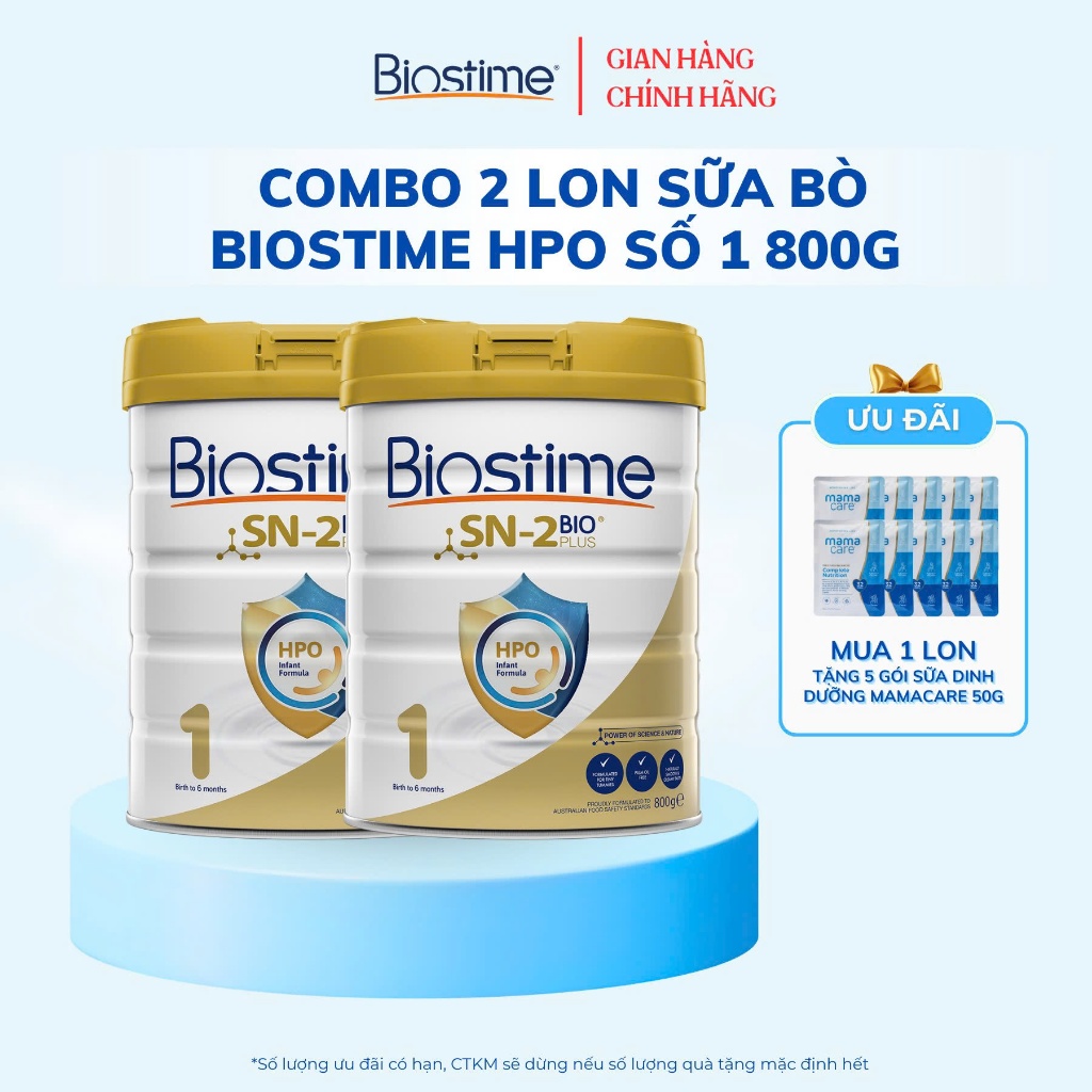 Combo 2 lon Sữa Bò Biostime HPO, cải thiện tiêu hóa tăng cường hấp thu ...