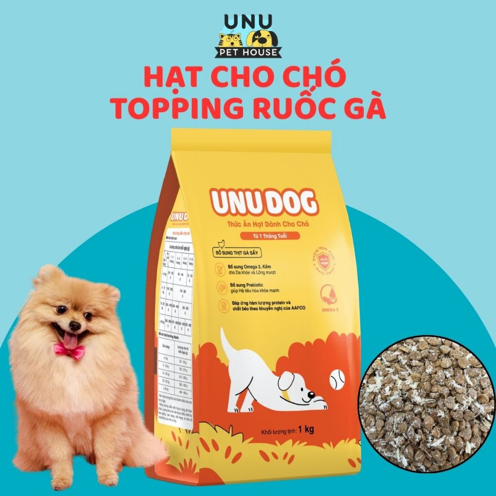 Thức ăn cho chó UNUDOG hạt cho chó mix ruốc gà cao cấp dành cho chó kén ...