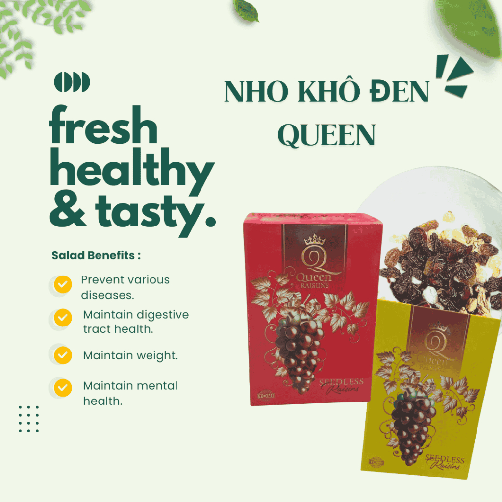 Nho Khô Queen Raisin Hộp Giấy 90g | Shopee Việt Nam