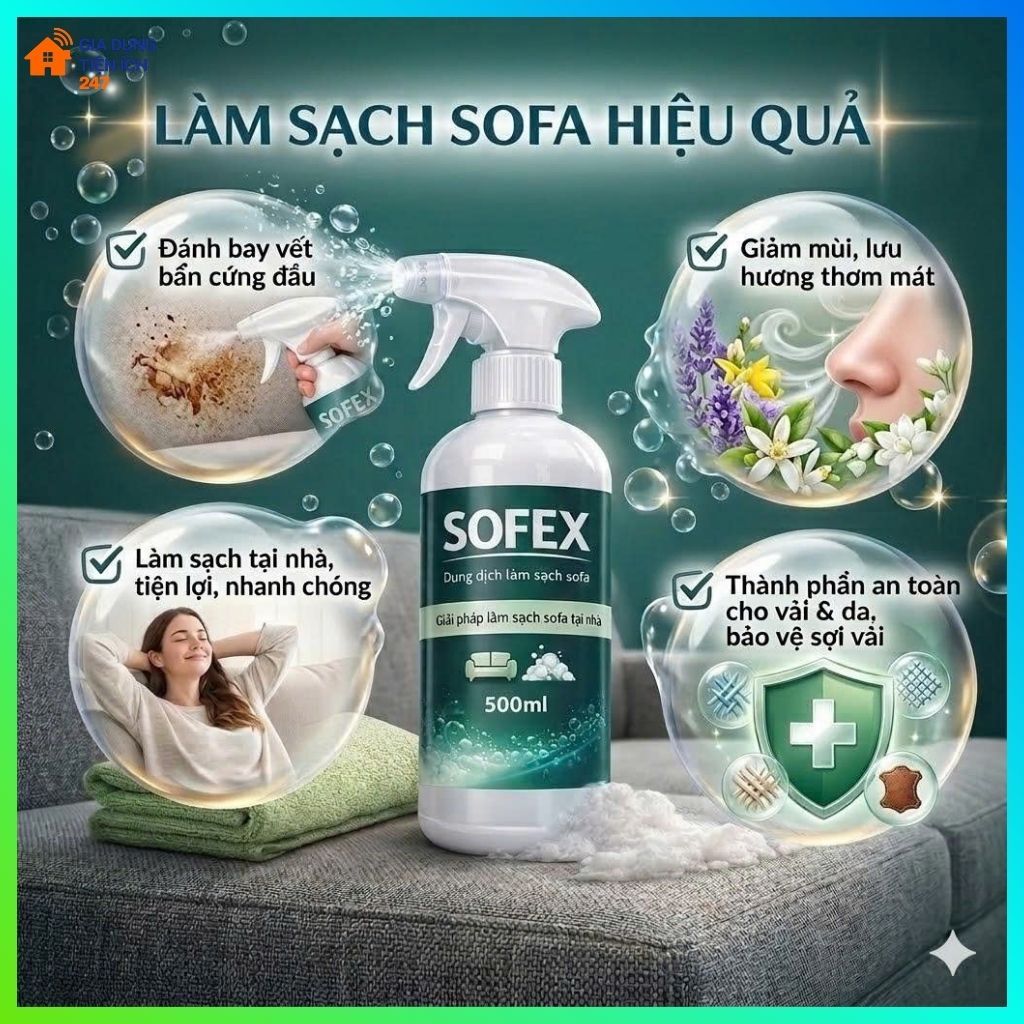Xịt Vệ Sinh Sofa SOFEX 500ml – Làm Sạch Sofa Vải, Sofa Da, Ghế Nỉ, Thảm ...