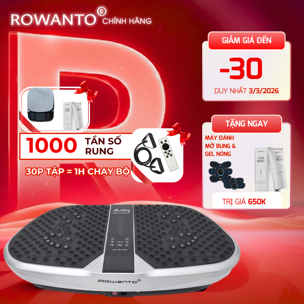 Máy Rung Thể Hình Rowanto R25 UltraFit Luxur Công nghệ rung tiên tiến 2025, Bth 12 tháng ...