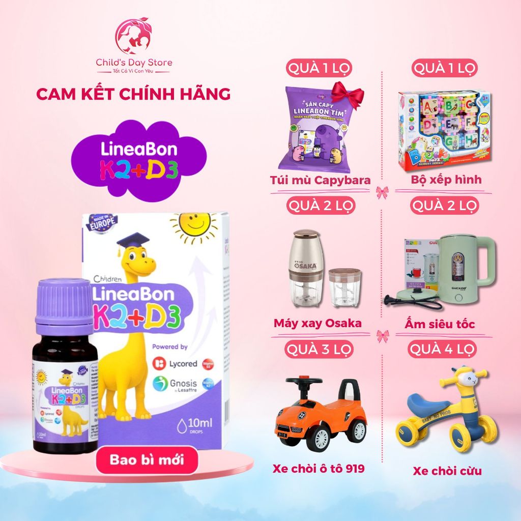 [ CHỌN QUÀ ] LineaBon K2+D3 10ml tím. Bổ Sung Vitamin K2D3 Tăng Cường ...