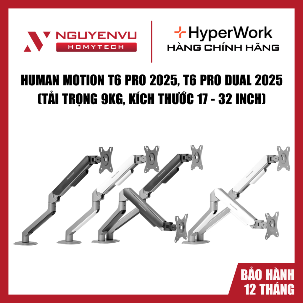 [Full VAT] Arm màn hình HyperWork T6 Pro 2025 / T6 Pro Dual 2025 - Tải ...