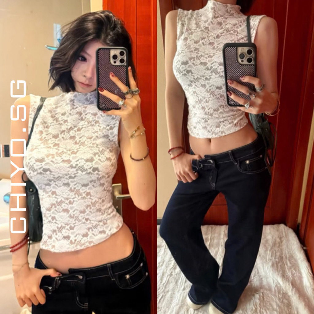 [GIÁ MỞ BÁN] Áo ba lỗ ren kiểu phong cách lady sang chảnh CHIYO.SG A404 ...