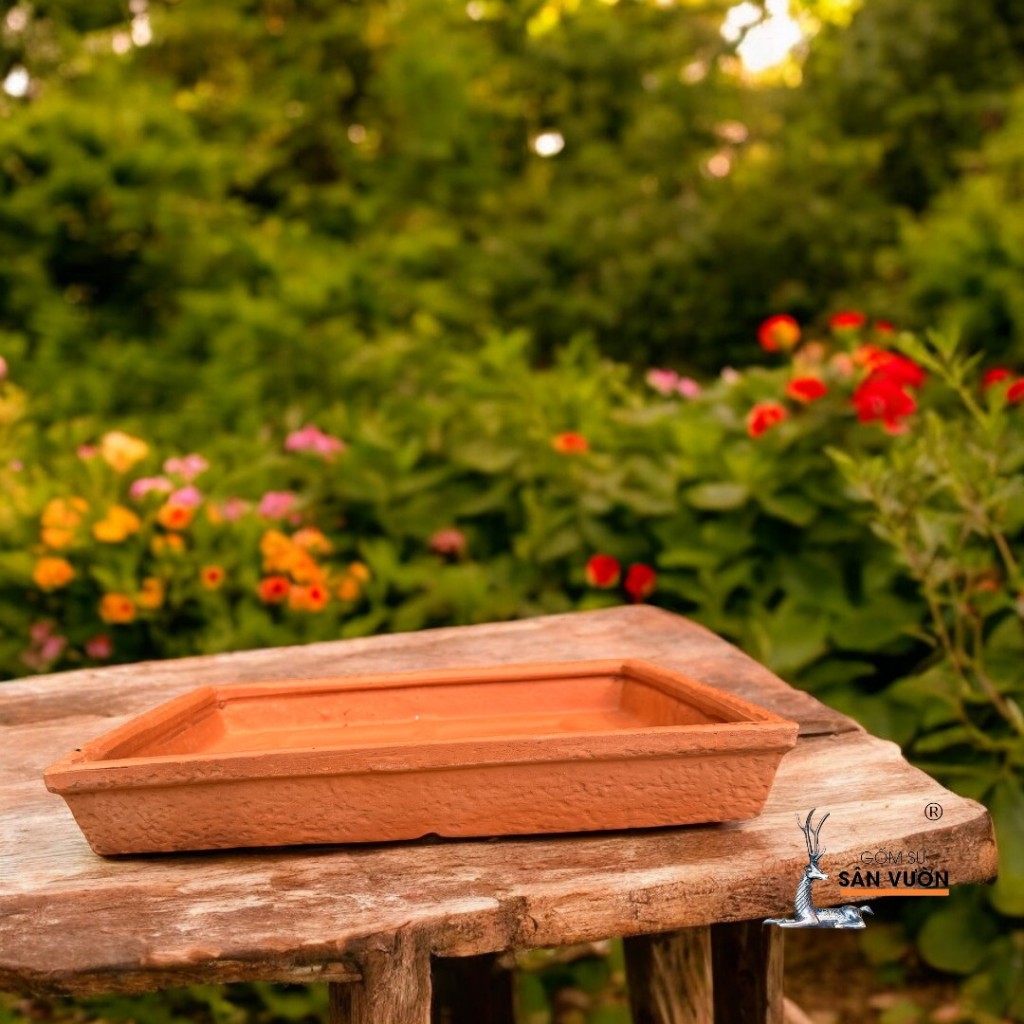 Chậu Gốm Đất Nung Dáng Chữ Nhật Trồng Cây Bonsai - Gốm Sứ Sân Vườn ...