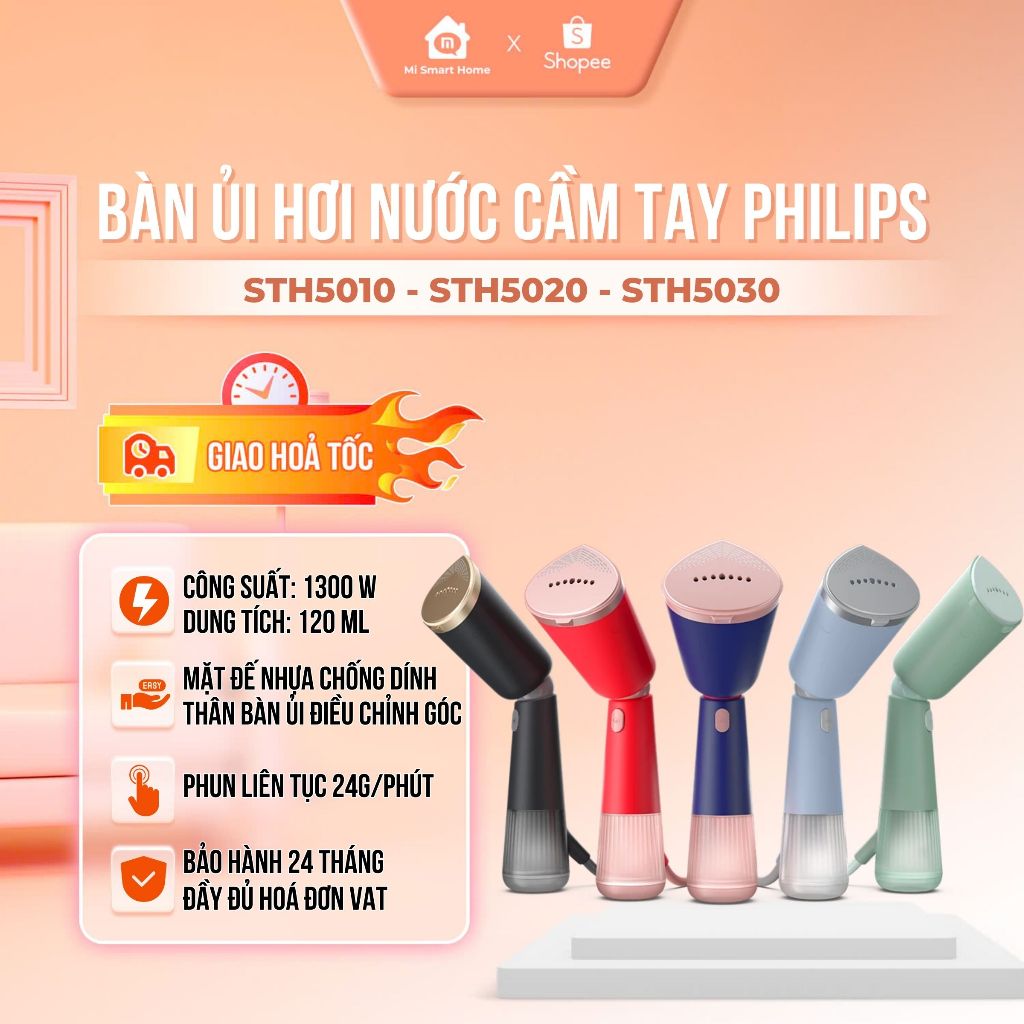 Bàn ủi hơi nước cầm tay PHILIPS STH5010 STH5020 STH5030,1300W, Bảo hành ...