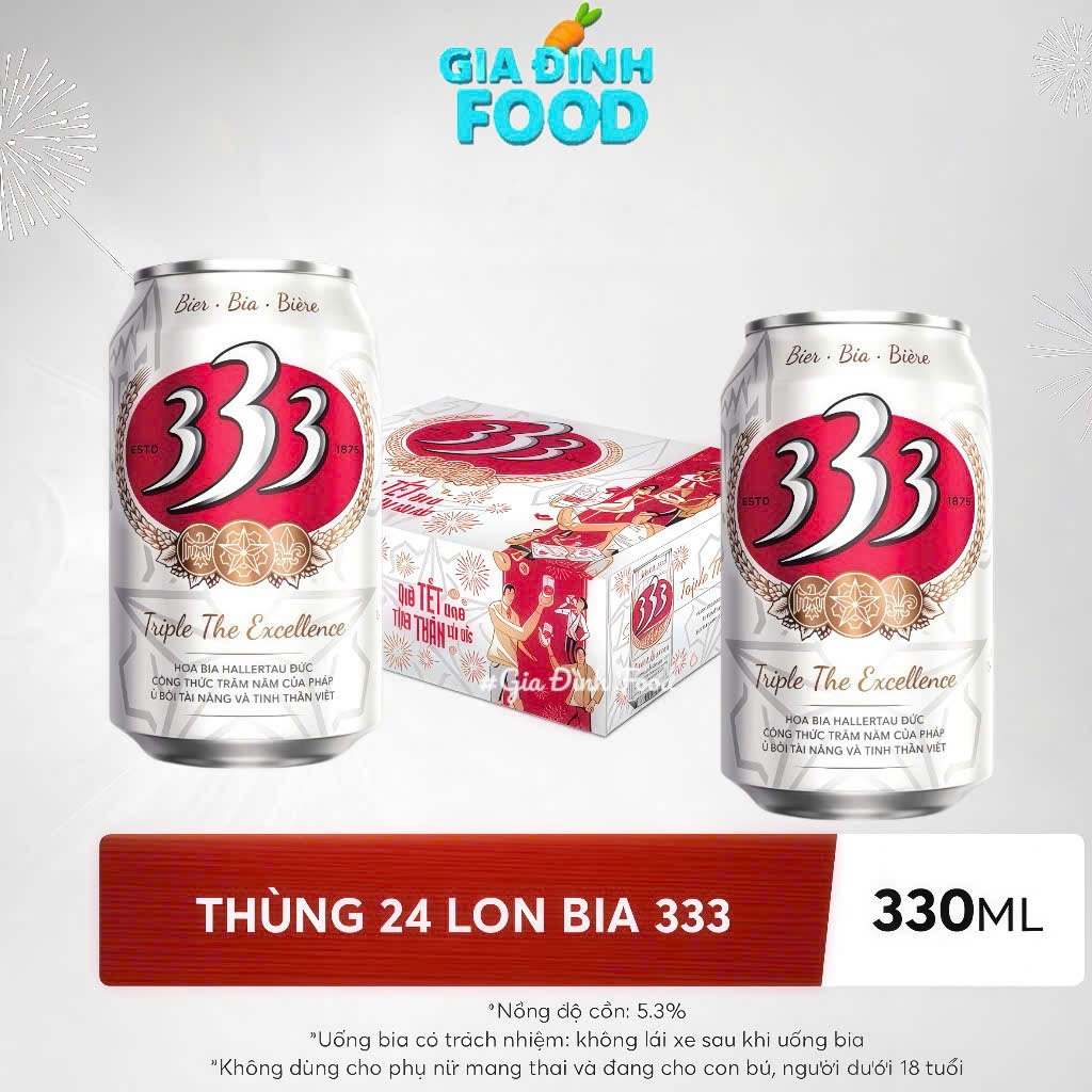 thùng 24 lon bia 333 330ml giá tốt Tháng 4, 2026 | Mua ngay | Shopee ...