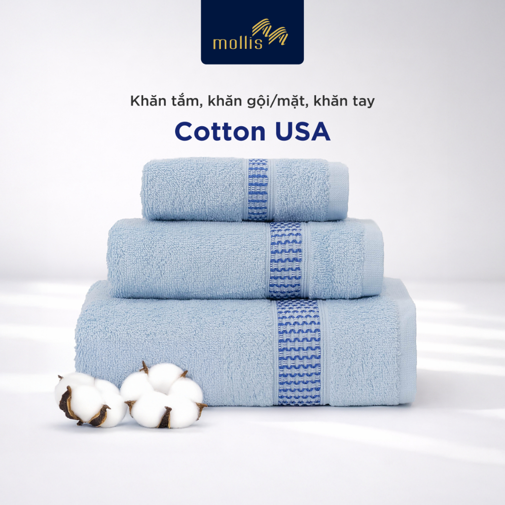 Khăn Mollis STAR COTTON bông nhập Mỹ, siêu thấm hút, thiết kế độc quyền ...
