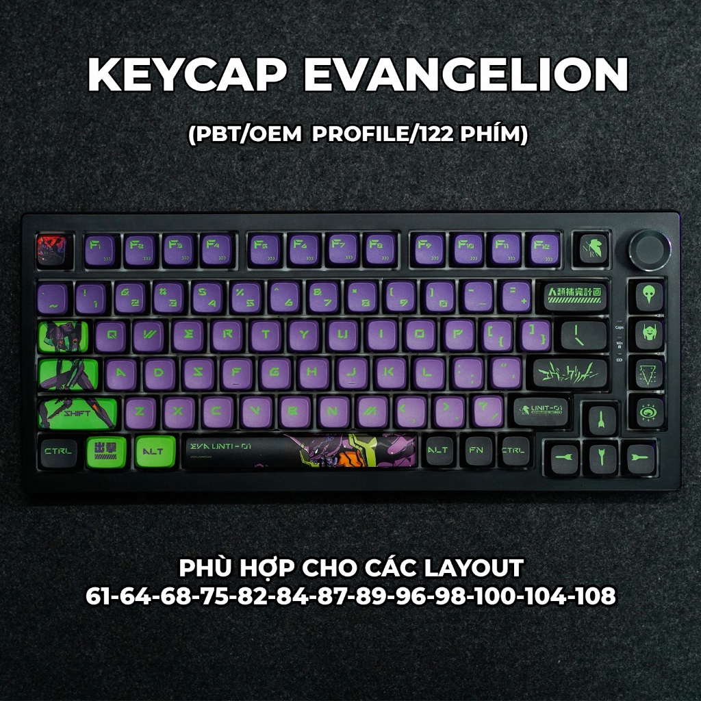 Keycap Pudding Cho Bàn Phím Cơ Pudding Side Transparent Evangelion Unit ...