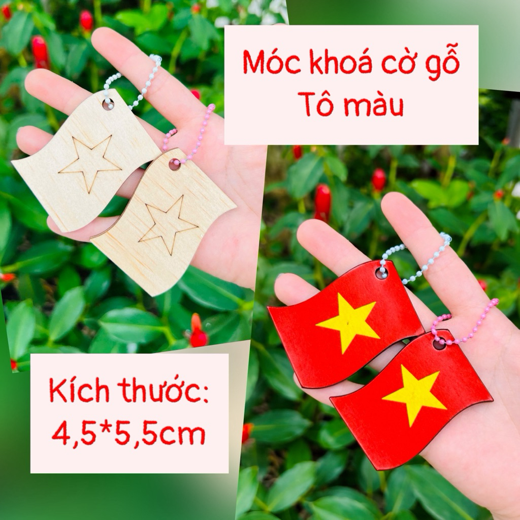 MÓC KHÓA GỖ LÁ CỜ VIỆT NAM 30/4 1/5 CHO CÁC BÉ HOẠT ĐỘNG NGOẠI KHÓA ...