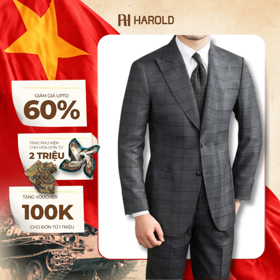 Bộ Suit 3 Mảnh Nam Cao Cấp Harold Oxford Glen Check (Jacket + Gile ...