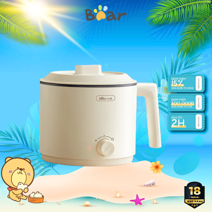 Nồi Lẩu Điện Mini Bear Đa Năng DRG-V17G5, Dung Tích 1.2L, Chống Dính, 2 ...
